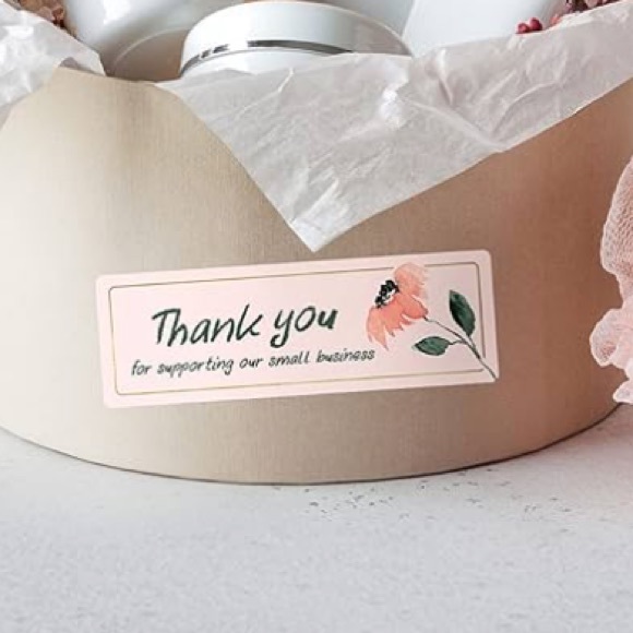 Shipping | Office | New 6 Piece Rectangle Floral Thank You Stickers X4 ...